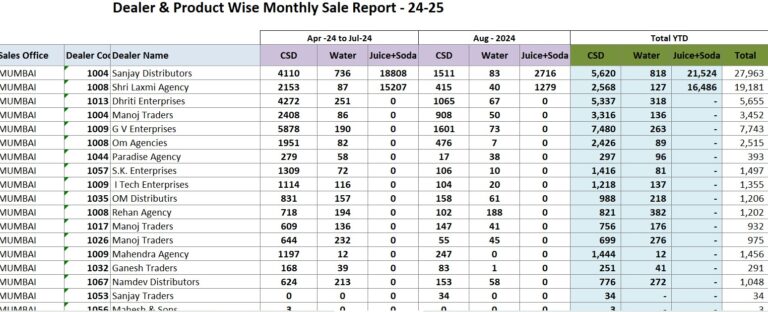 Month Wise Analytical Sales Report Template | Prakruti Digital Template