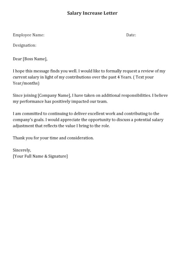 Salary Increase Letter Template in Word | Prakruti Digital Template