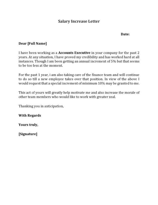 Salary Increase Letter Template in Word | Prakruti Digital Template