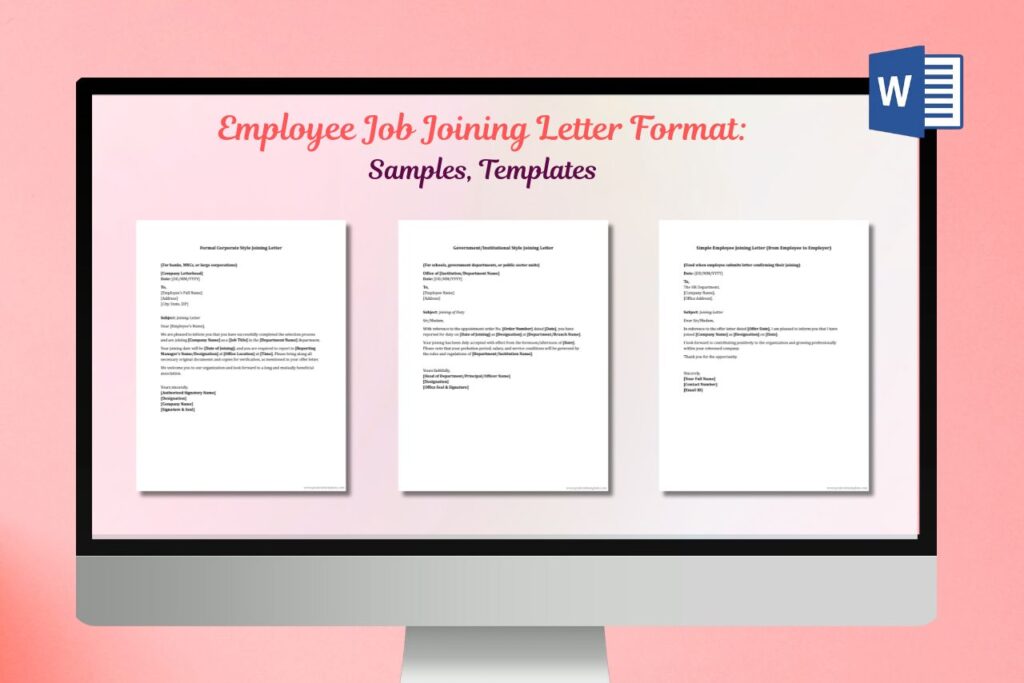 Employee Joining Letter Templates : Examples for All Job Types