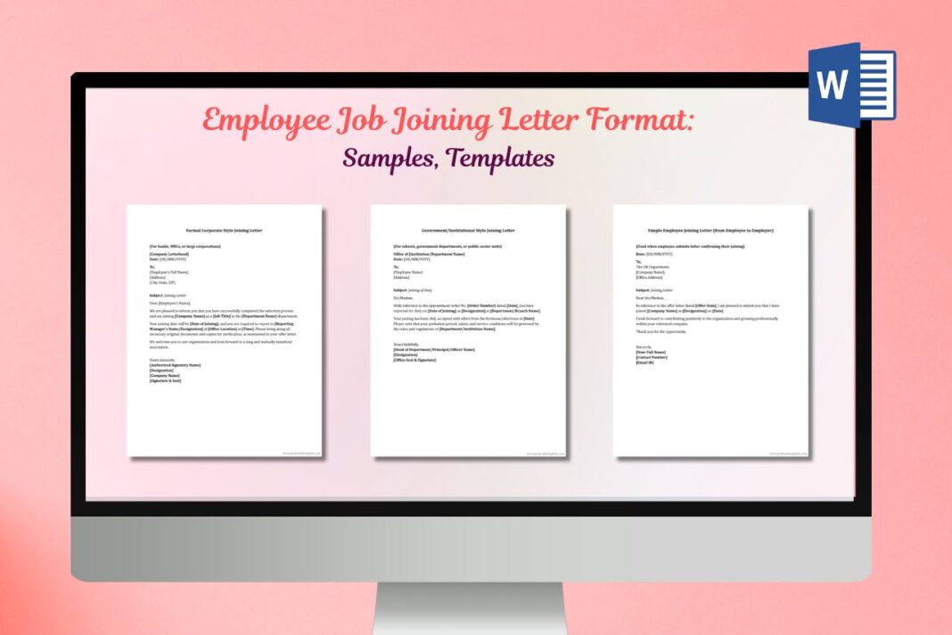 Employee Joining Letter Templates : Examples for All Job Types