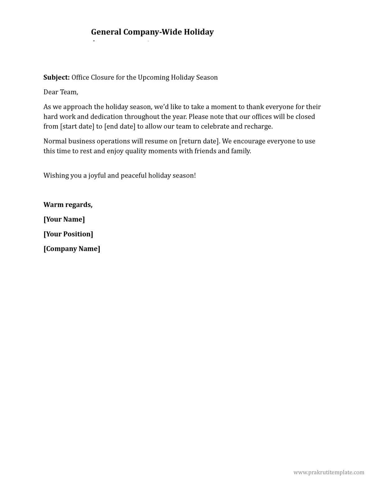 Holiday Announcement Template : Examples for Every Occasion