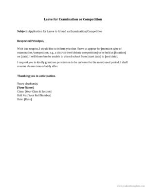 Best Leave Application Letters to Principal for School and College Students