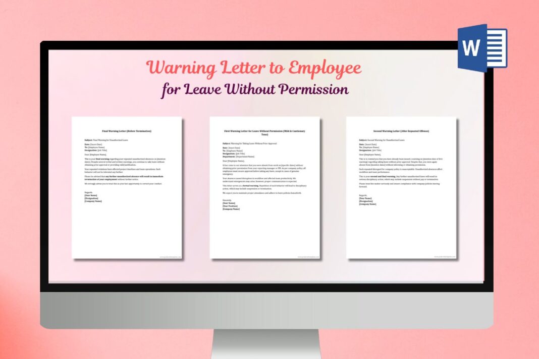 Warning Letter to Employee for Leave Without Permission